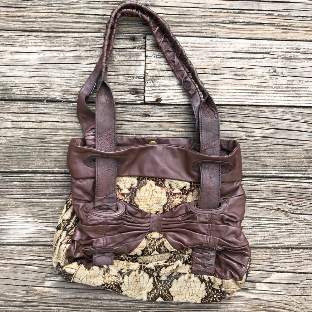 Anthropologie Miss Albright Metallic Damask Purse - Gem